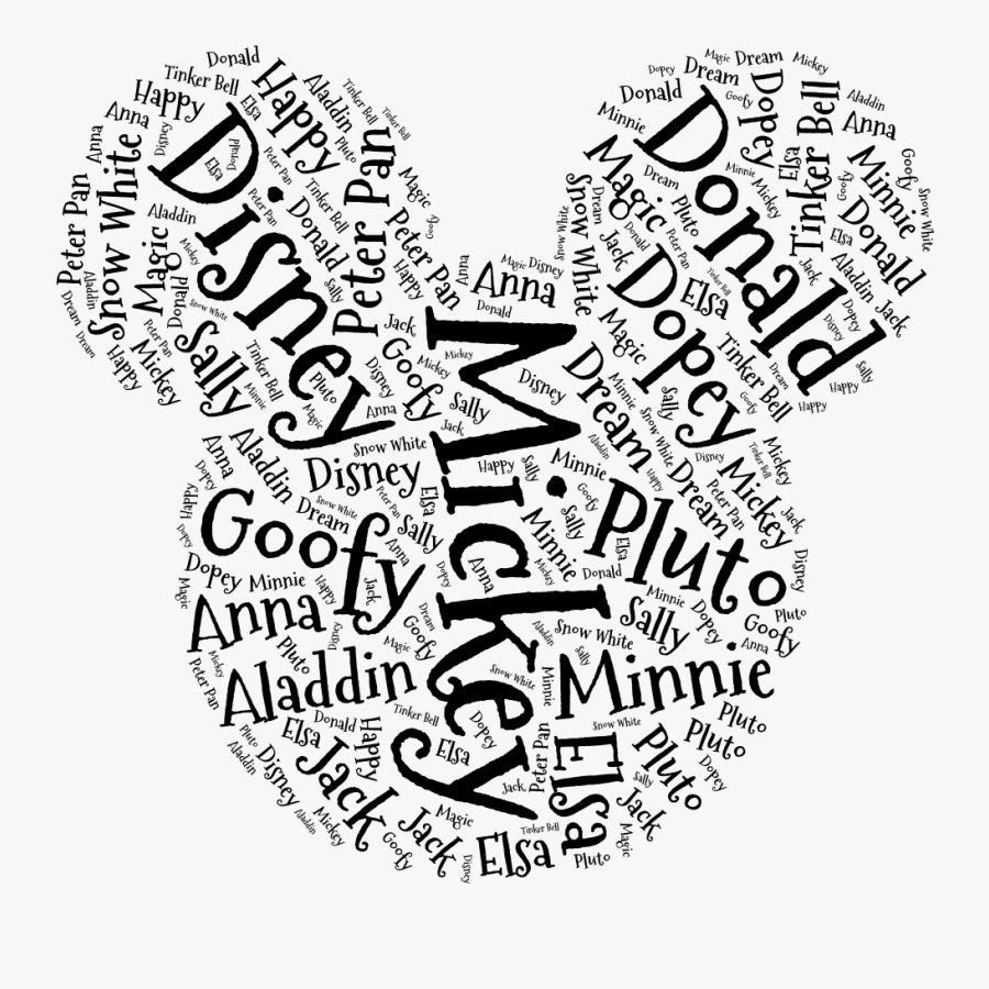 Word Mickey Mouse Silhouette , Free Transparent Clipart - ClipartKey