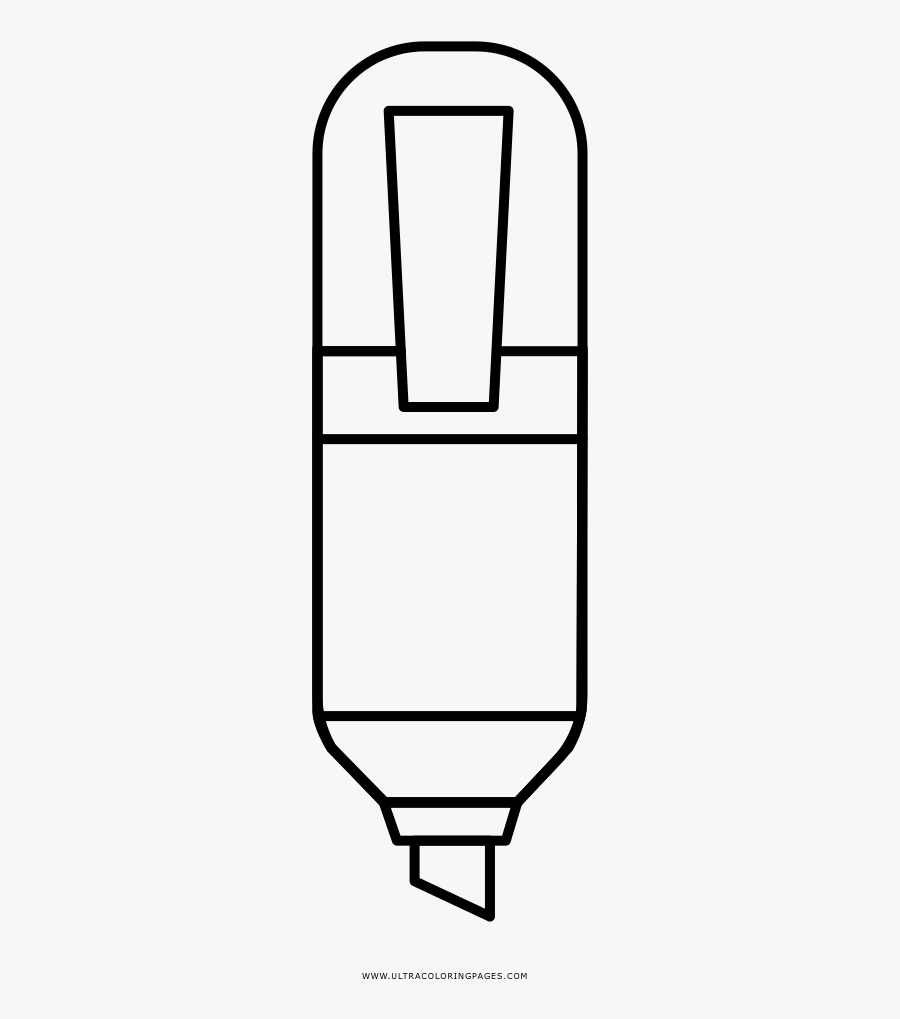 Highlighter Coloring Page - Line Art , Free Transparent Clipart ...