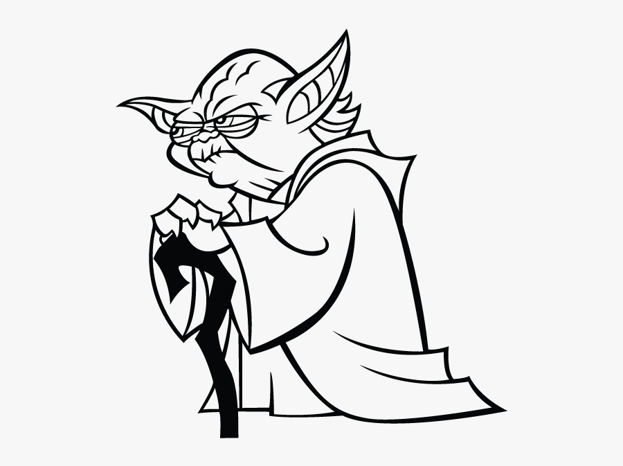 Sticker Mural Yoda - Master Yoda Cartoon , Free Transparent Clipart ...