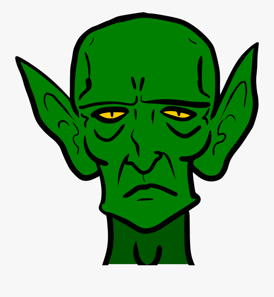 Halloween Goblin Clipart - Green Alien With Pointy Ears , Free ...