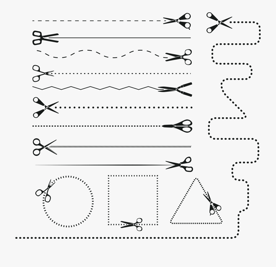 Clipart Scissors Dashed Line - Scissor Divider , Free Transparent ...