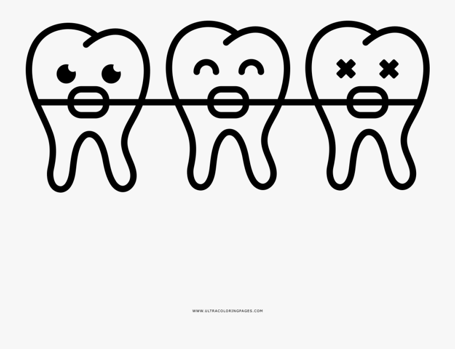 Braces Coloring Page - Cartoon , Free Transparent Clipart - ClipartKey