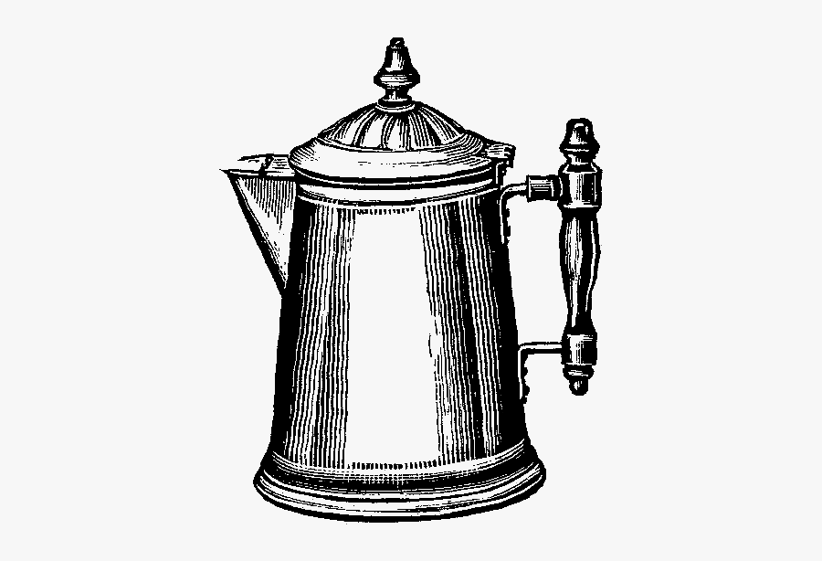 Copper Coffee Pot Vintage Illustration - Sketch , Free Transparent ...