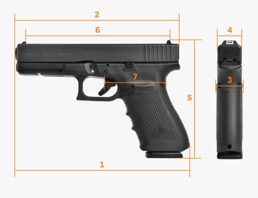 Glock 17 Dimensions , Free Transparent Clipart - ClipartKey