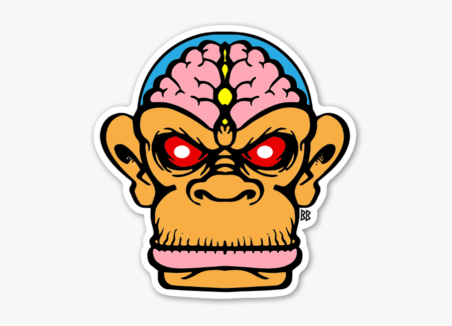 The Brain Chimp Custom Sticker - Calcomanias Png , Free Transparent ...