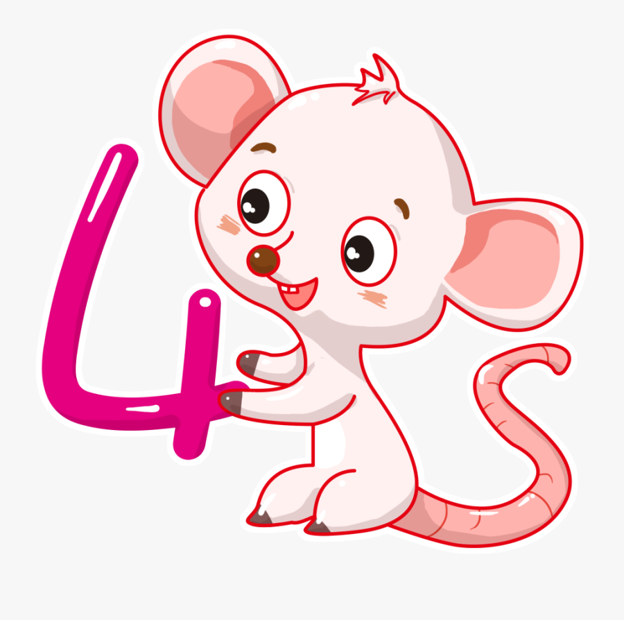 Cute Cartoon Number 4 , Free Transparent Clipart - ClipartKey