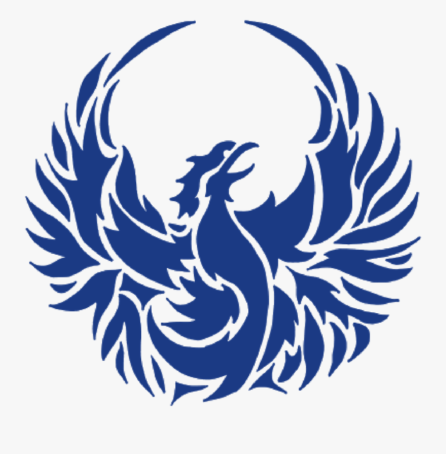 Phoenix Clipart Stencil - Blue Phoenix Transparent Background , Free ...