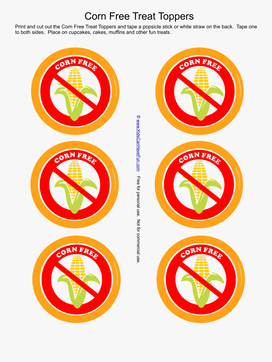 Corn Free Printable Labels Http Clipart , Png Download - Emblem , Free ...