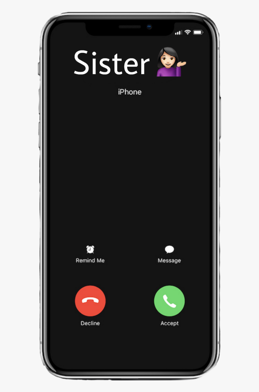 Iphone Iphonex Sister Call Calling - Smartphone , Free Transparent ...