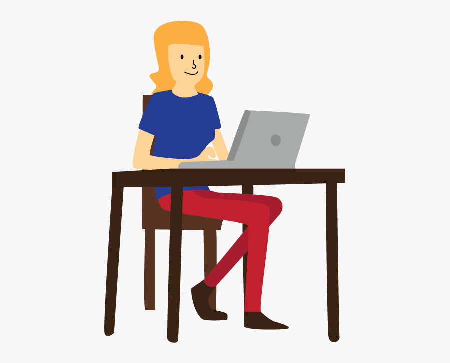 Vail Airport Rental Van Computer Services - Man Using Laptop Cartoon ...