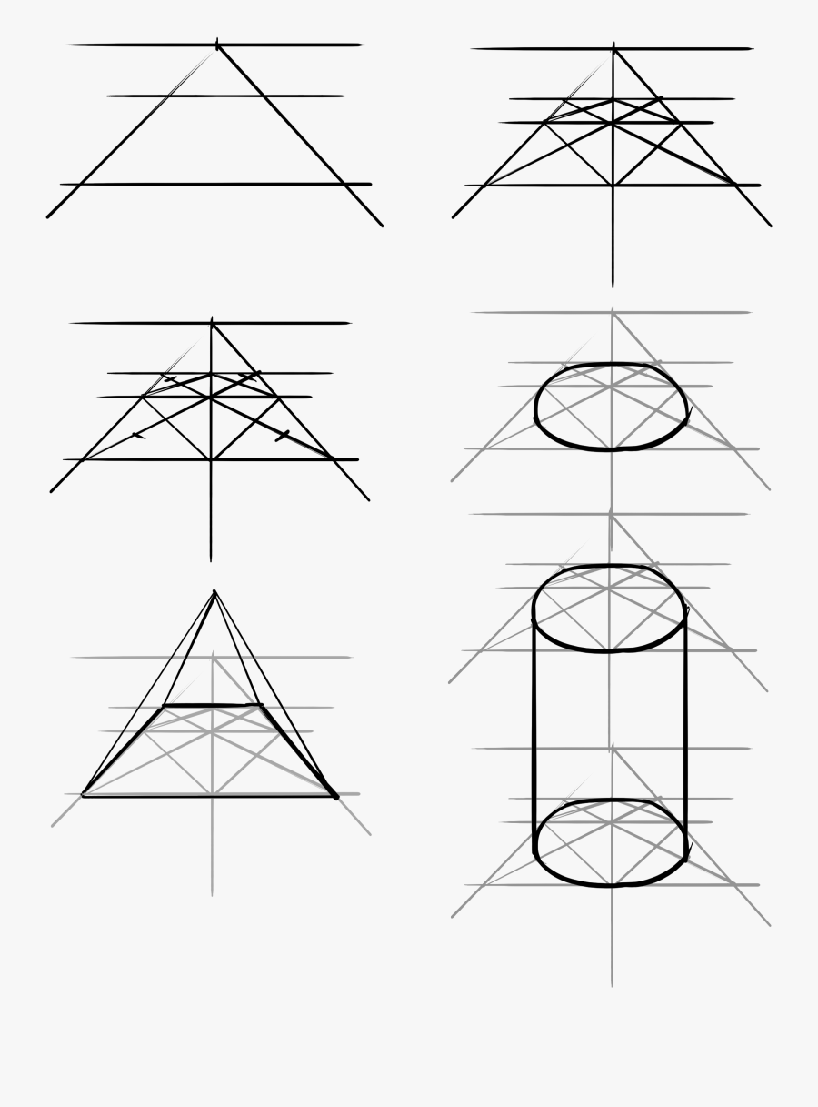 Drawing Cylinder Perspective - Volumes In Perspective , Free ...