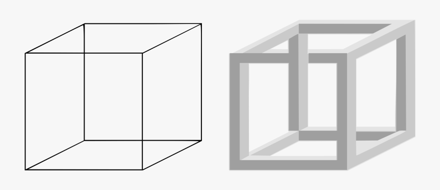 Vector Outline Cube - Necker Cube , Free Transparent Clipart - ClipartKey
