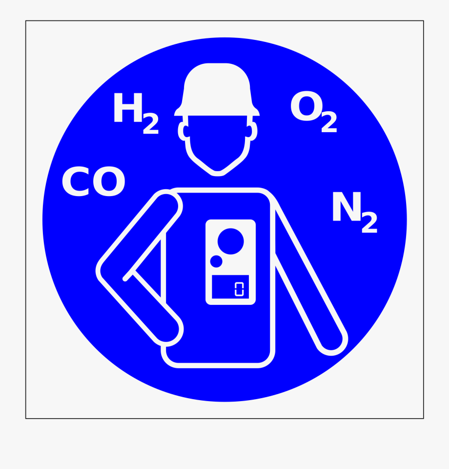 Safety Sign Always Use Oxygen Analyzer Clip Arts - Personal Gas Monitor ...