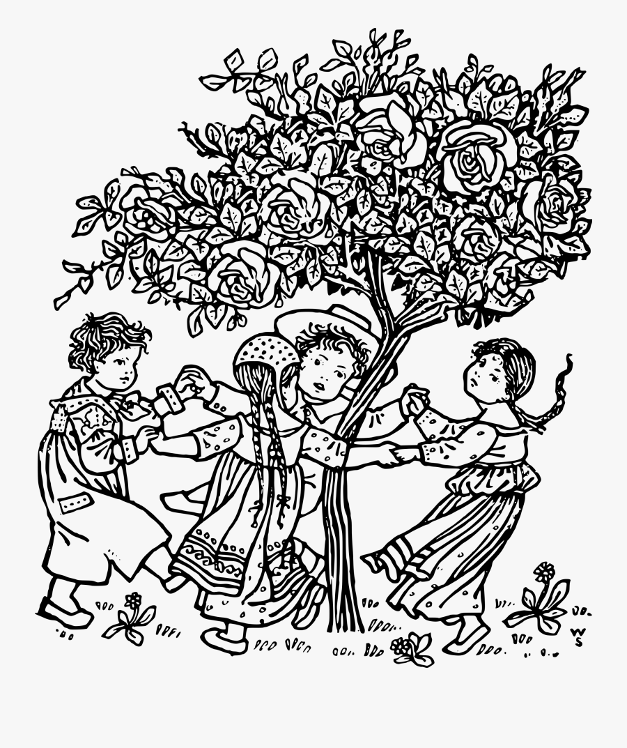 Tree Clipart Kids - Playing Under The Tree Clipart Black And White ...