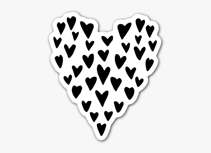 Hand Drawn Little Hearts To Make Up A Big Heart Sticker - Heart , Free ...