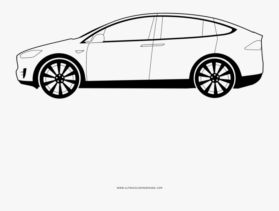 Tesla Model X Coloring Page Clipart , Png Download - Tesla Model X ...