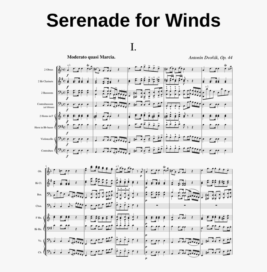 Dvorak Serenade For Winds Clarinet , Free Transparent Clipart - ClipartKey