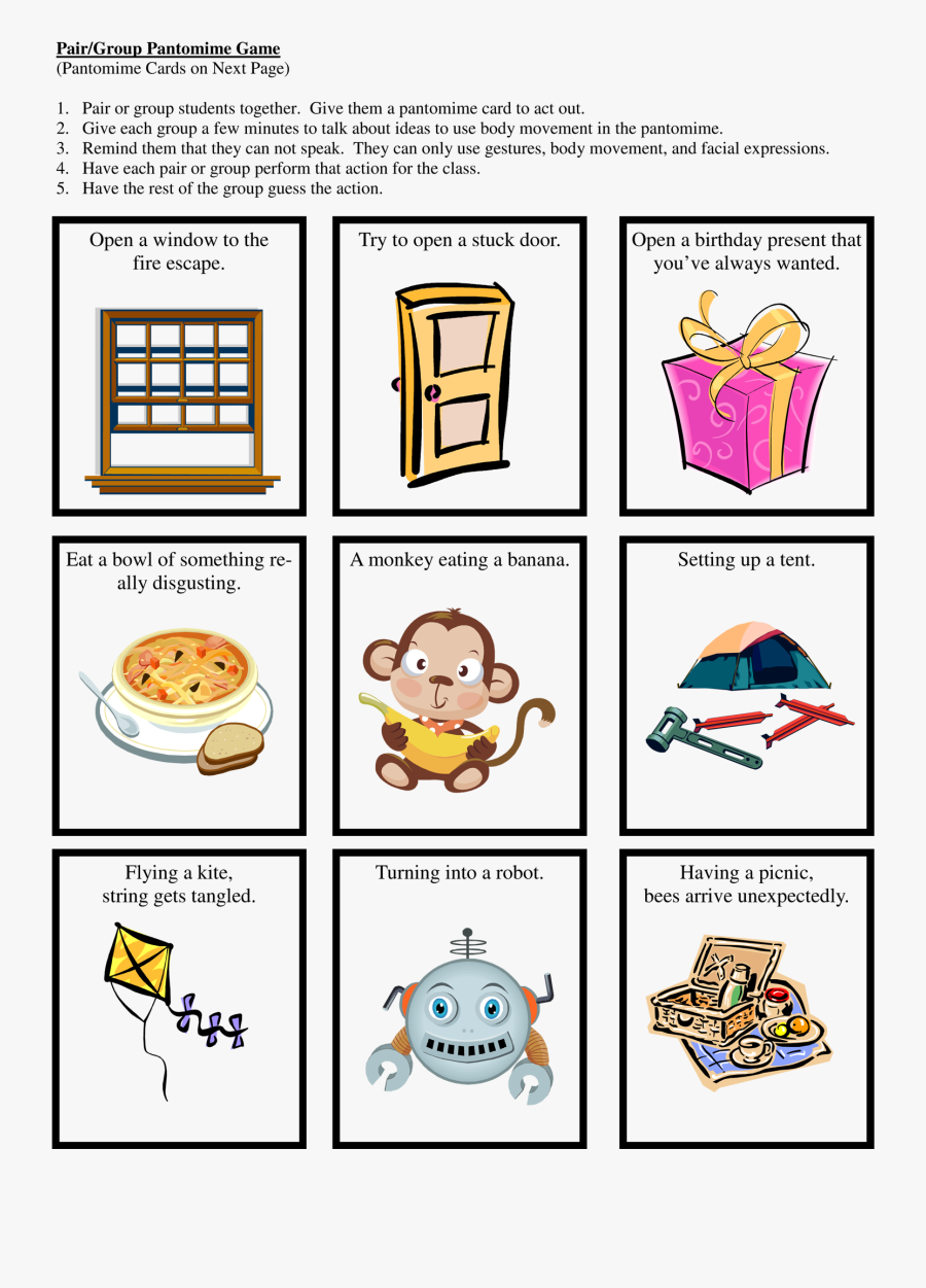 Pantomime Ideas For Kids , Free Transparent Clipart - ClipartKey