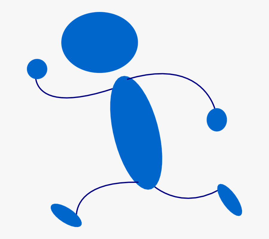 Stick Figure, Stickman, Runner, Human, Running, Blue - Running Clip Art ...