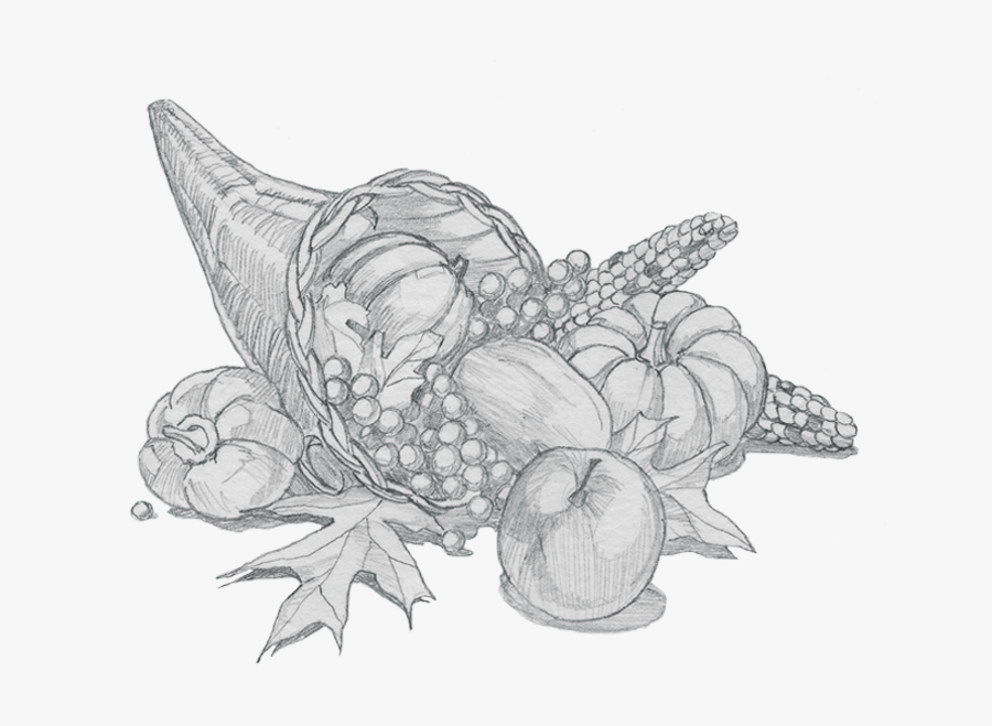 Transparent Cornacopia Png - Fall Cornucopia Black And White , Free ...