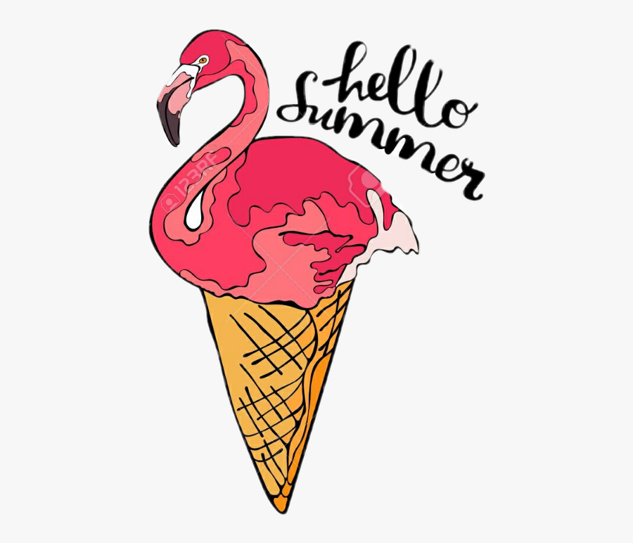 Flamingo And Ice Cream Clipart , Transparent Cartoons - Summer Ice ...