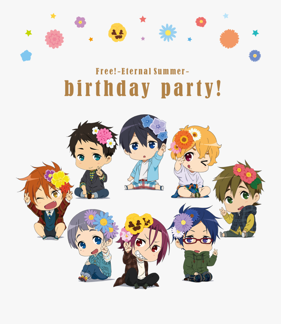 【free Es】birthday Party - Chibi With Flower Crown , Free Transparent ...