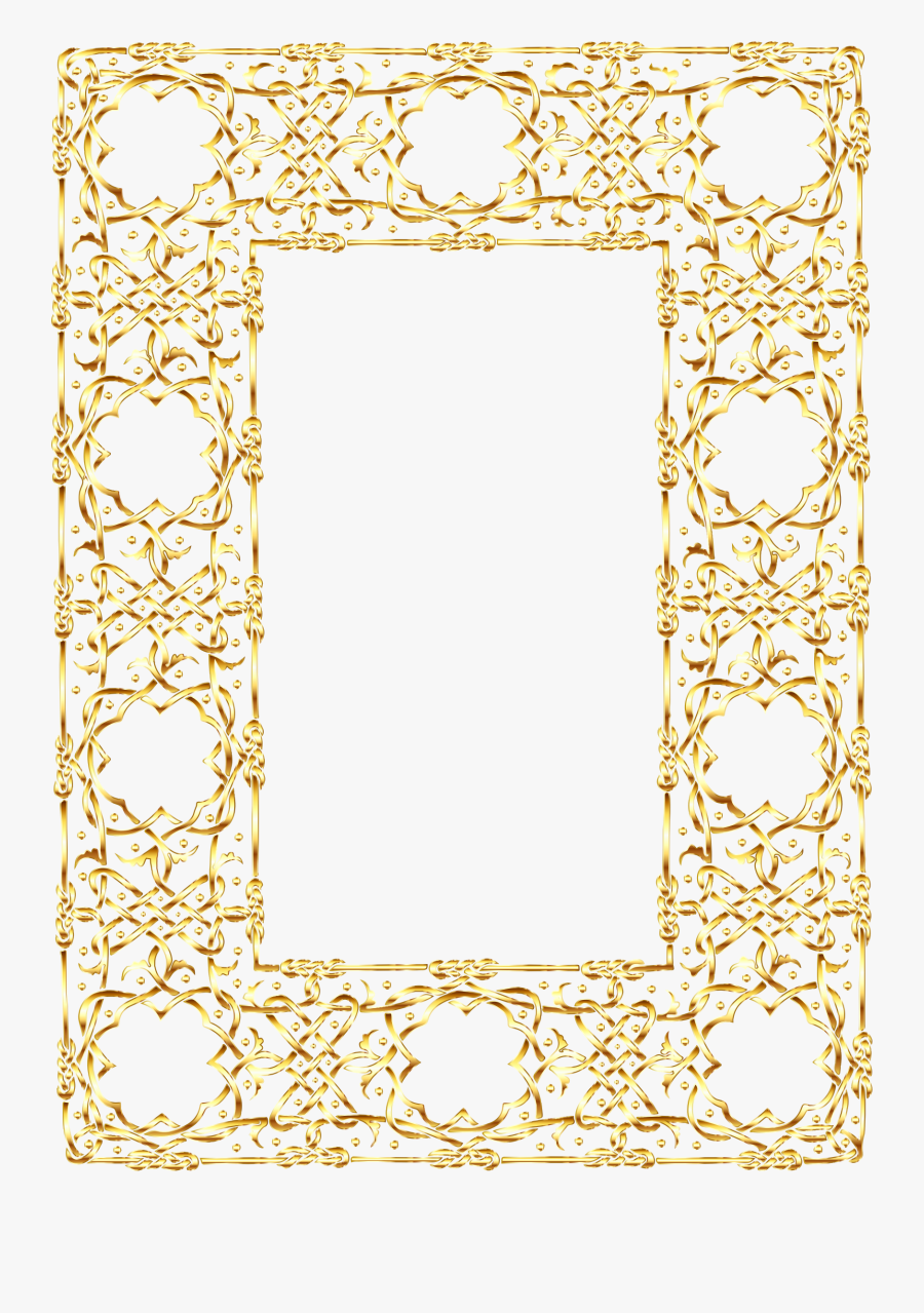 Gold Ornate Geometric Frame 2 No Background Clip Arts - Frames With No ...