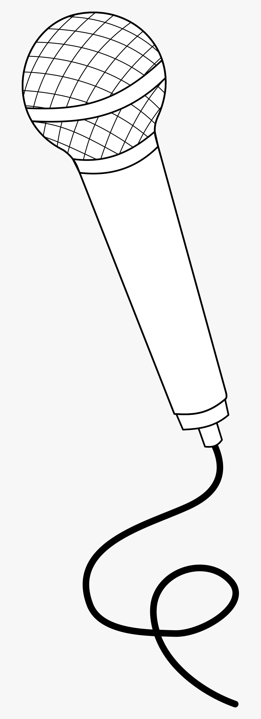 Microphone Clipart Outline - Microphone Clipart Black And White , Free ...