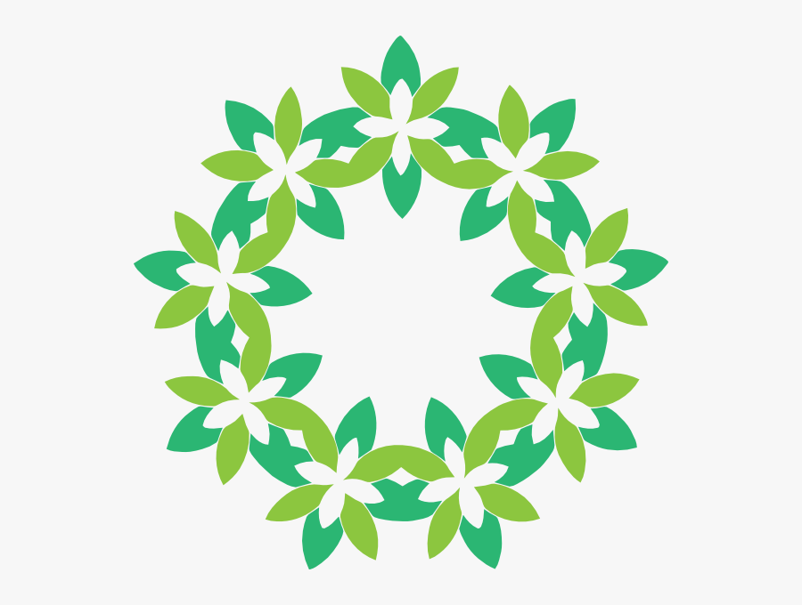 Freeform Green Wreath Svg Clip Arts - Abstract Transparent Photo Frame ...
