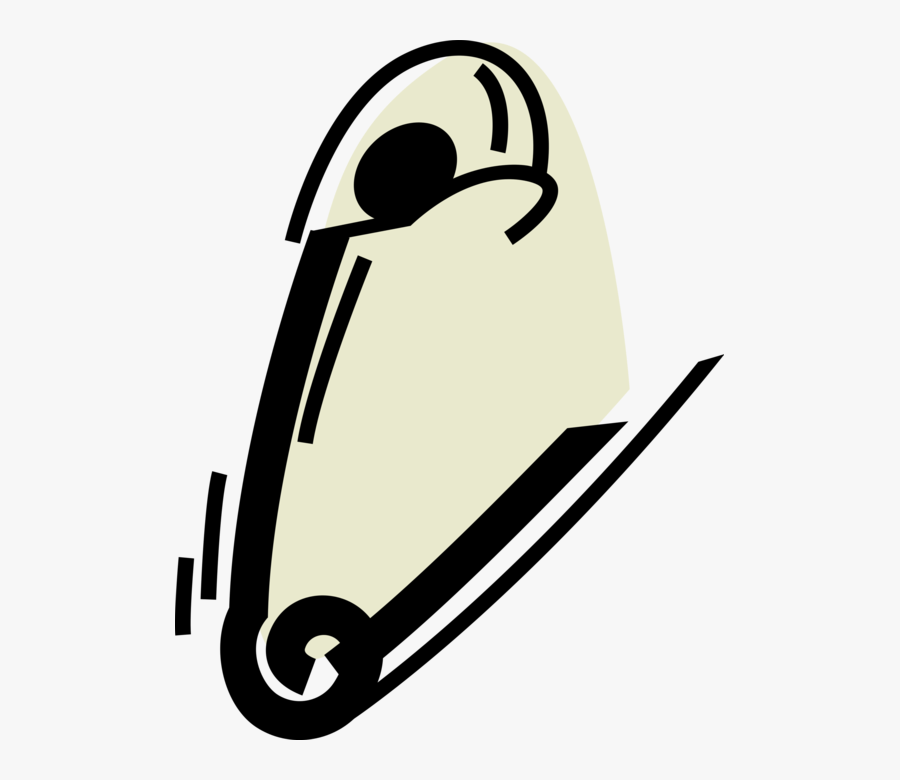 Vector Illustration Of Safety Pin Device Fastens Objects , Free ...