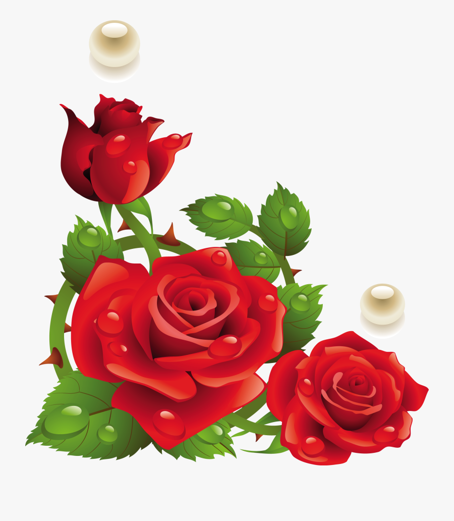 Rose Paper Red Flower Clip Art - Clip Art Borders Flowers Rose , Free ...