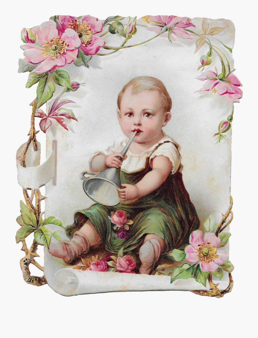 Baby Flowers Rose Printable Card Design Image Vintage - Rose , Free ...