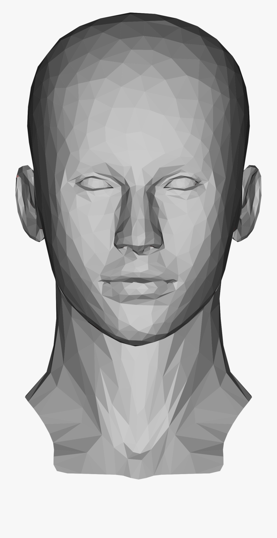 Drawing Polygons Male Portrait - Low Poly Head Stl , Free Transparent ...