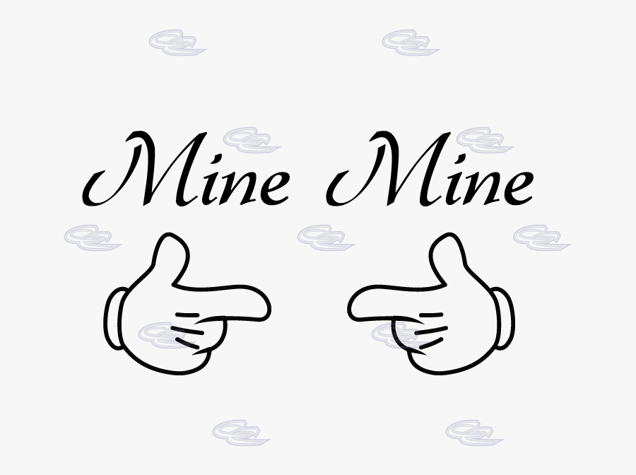 Mickey Mouse Hands Pointing - Calligraphy , Free Transparent Clipart ...