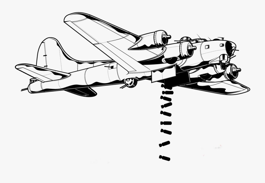 Img - Airplane Dropping Bomb Drawing , Free Transparent Clipart - ClipartKey