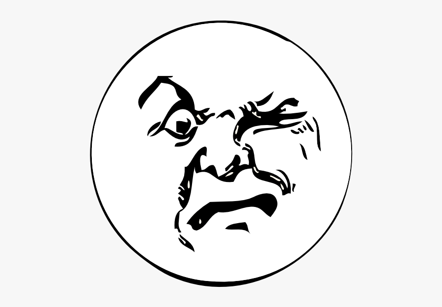 Angry Moon Black White Line Art 555px - Angry Moon Clipart , Free ...