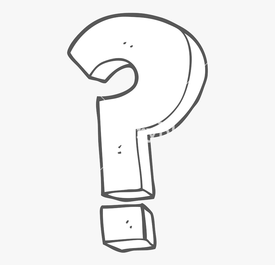 Question Mark Clipart Black And White Freehand Drawn - Line Art , Free ...