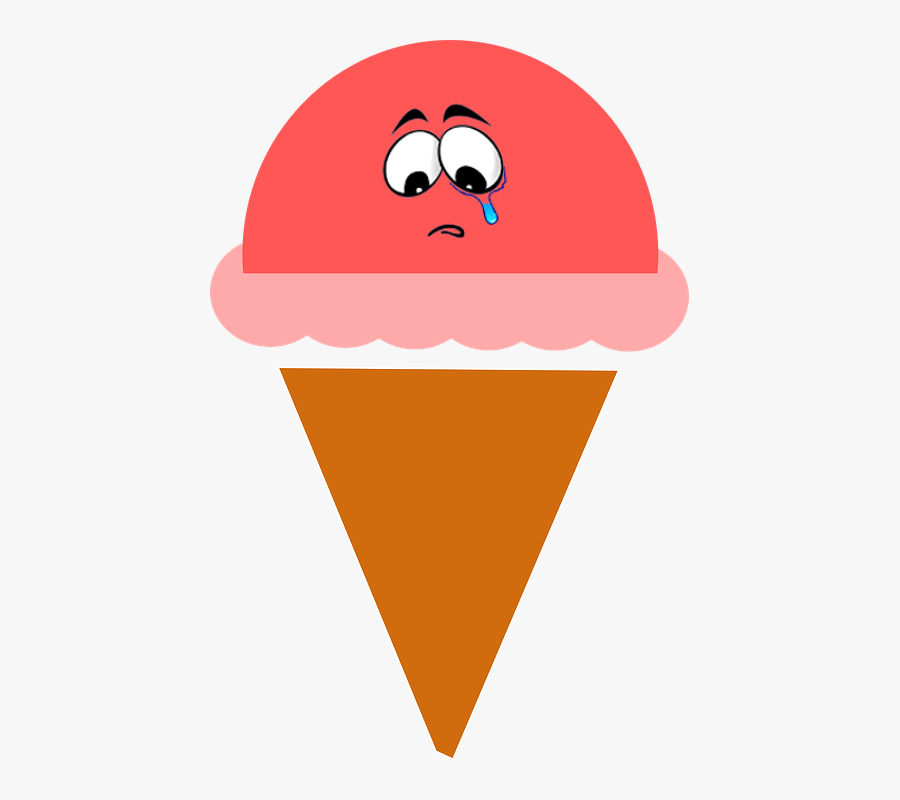 Sad Strawberry Ice Cream - Sad Ice Cream Png , Free Transparent Clipart ...