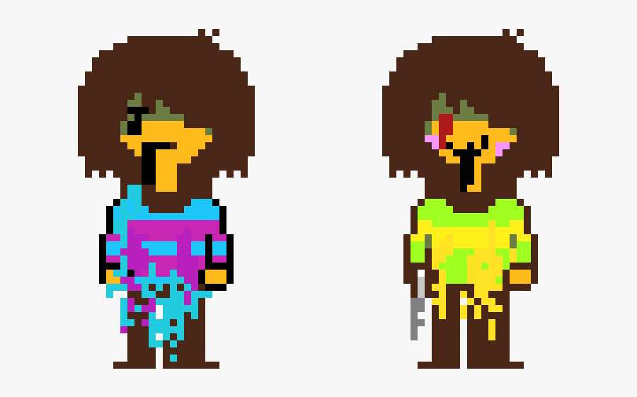 Melting Frisk And Chara - Kris Deltarune Pixel Art , Free Transparent ...