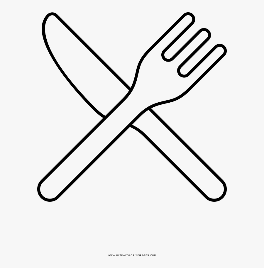 Utensils Coloring Page - Line Art , Free Transparent Clipart - ClipartKey