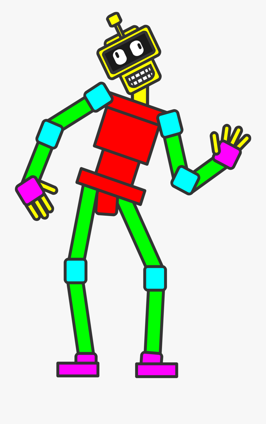 Robot Clipart Rectangle - Robot With 2d Shapes , Free Transparent ...