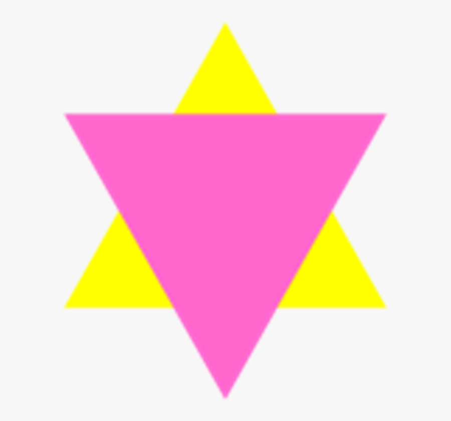 The Pink Triangle Overlapping A Yellow Triangle Was - Yellow Triangle ...