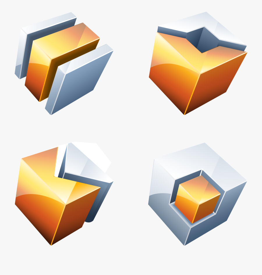Cubes Vector Geometric - Geometric 3d Shapes Png Vector , Free ...