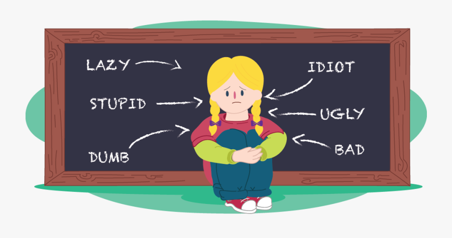 Child Surrounded By Negative And Hurtful Words - Cartoon , Free ...