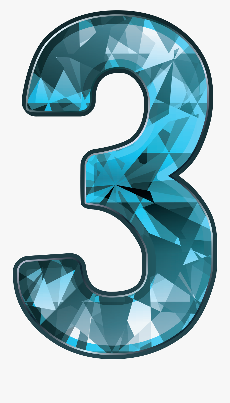 Number Three Clipart - 3 Clipart Transparent Background , Free