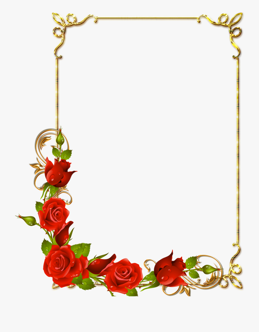 Rose Photo Frame Png - Flower Rose Page Border , Free Transparent ...