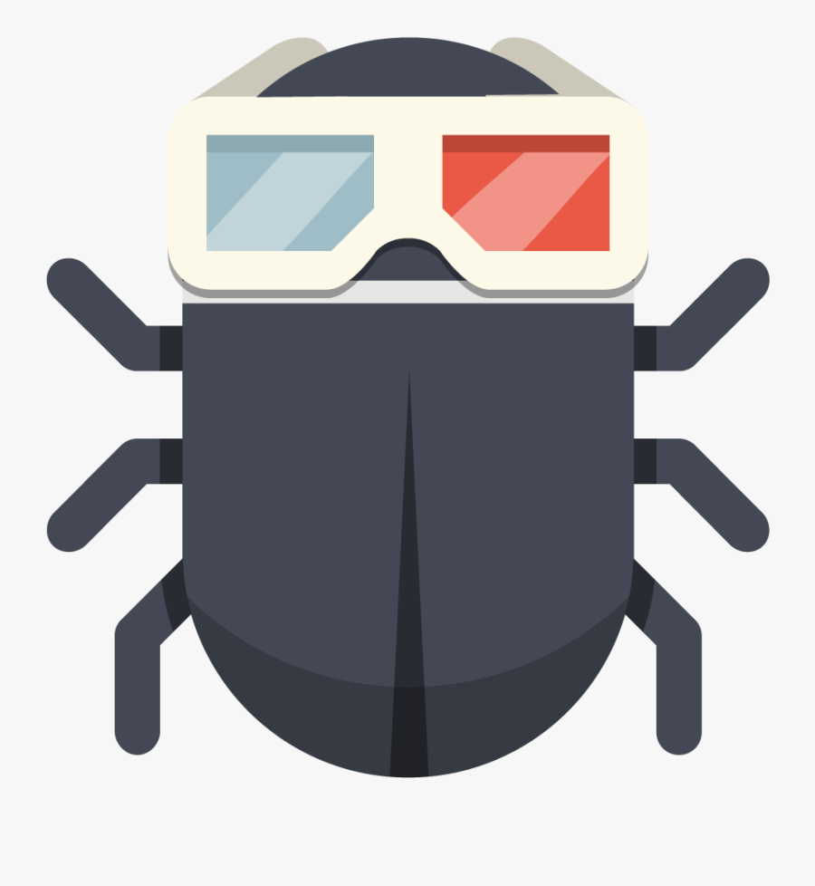 A Bug Wearing 3d Glasses , Free Transparent Clipart - ClipartKey