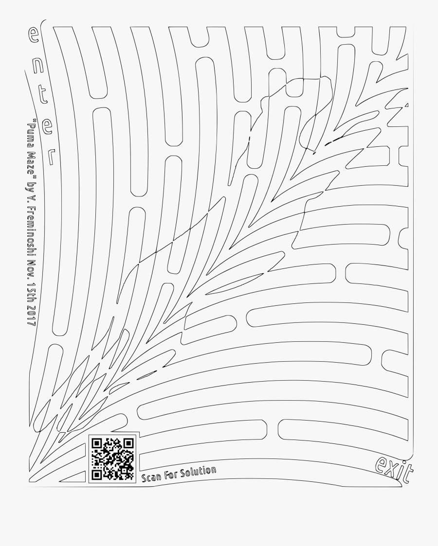 Leaping Puma Coloring Page Maze Clip Arts - Line Art , Free Transparent ...