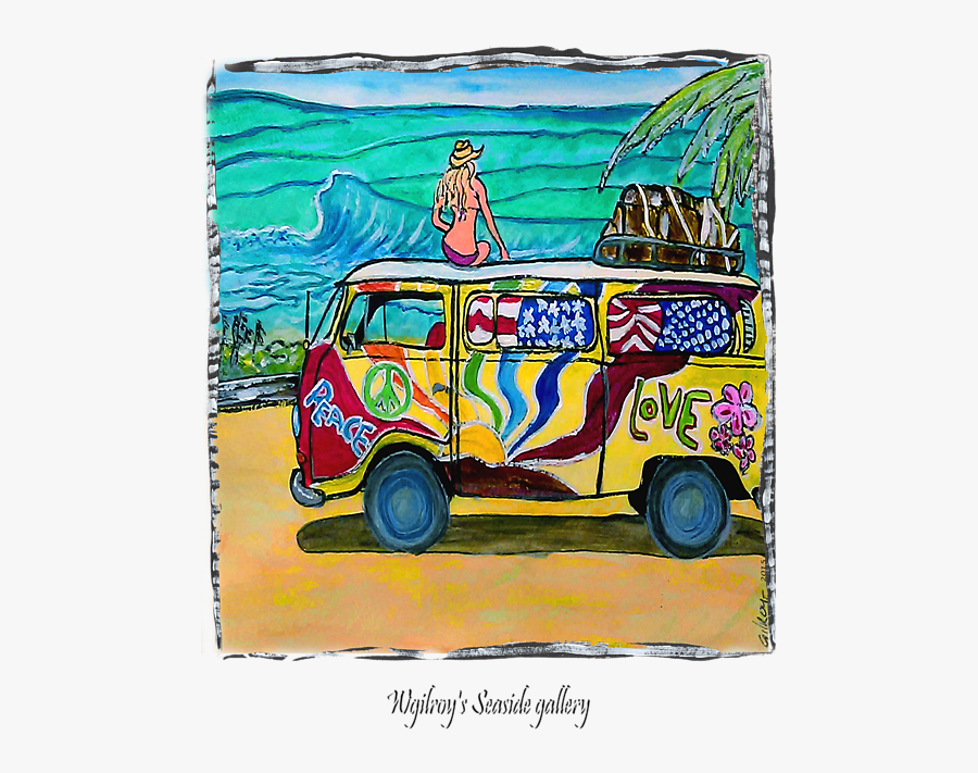 Vw Bus Surf Art , Free Transparent Clipart - ClipartKey