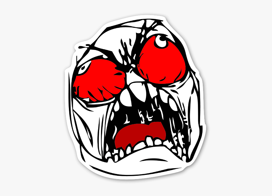 Memes Colorful Rage Face Sticker - Rage Png Memes Faces , Free ...
